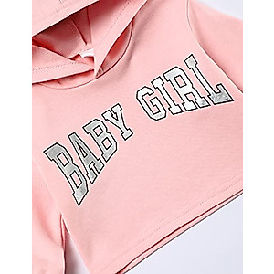 Menglang Toddler Girl Clothes Outfits Baby Girl Cropped Hoodie Pants Fall Winter Sweatshirt Set 2T Girl Clothes 3T