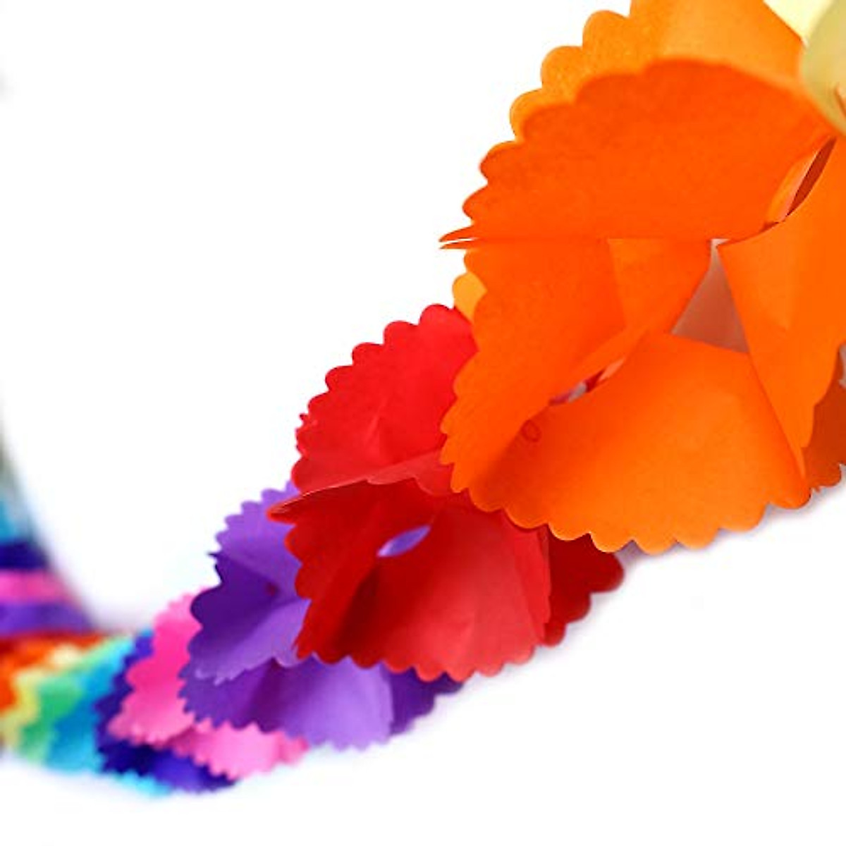 Rainbow Paper Garland - 12 Ft Long by New Paradise