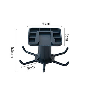 KAIOEYUH 2pcs Under Cabinet Kitchen Utensil Rack,360° Rotating Under Shelf Kitchen Utility Hooks,Adhesive Kitchen Utensil Tools Storage Holder,Black