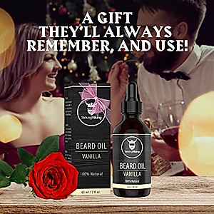 Striking Viking Vanilla Beard Oil (Large 2 oz.) - 100% Natural Beard Conditioner with Organic Argan and Jojoba Beard Oils with Vanilla Scent - Softens, Moisturizers, and Strengthens Beard Growth