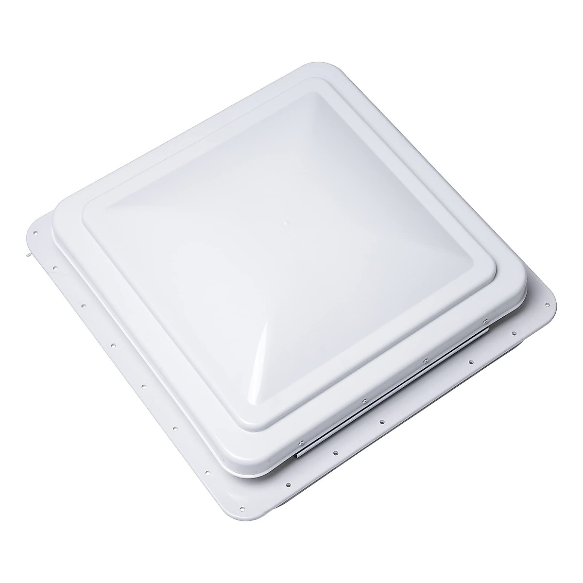 AA Ignition RV Roof Vent with 12V Fan - Fits Camper Trailer Vans, Motorhome, 5th Wheel - 14" x 14" Universal White Lid Roof Vent with 6 Blades - White Lid Inner Translucent Garnish Ring