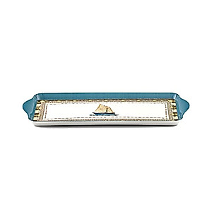 Pimpernel Coastal Breeze Collection Sandwich Tray | Serving Platter | Crudité and Appetizer Tray for Indoor and Outdoor use | Made of Melamine | Measures 15.1" x 6.5" | Dishwasher Safe