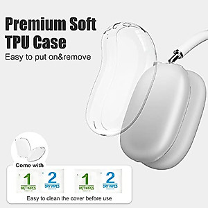VICHYIE Case Cover for AirPods Max, Clear Soft TPU Case Anti-Scratch, Transparent Accessories Protector Cover for Airpods Max Headphones (Clear)