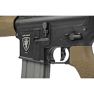Elite Force M4 AEG Automatic 6mm BB Rifle Airsoft Gun, CQB, Black/Tan