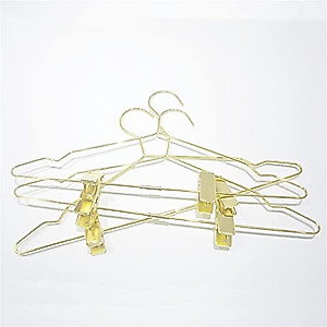 EYHLKM 5pcs Metal Trouser Hanger for Trousers Socks & Skirts Hanging Rack Space-Saving Clothes Hangers Clothing Storage ( Color : Rose Gold )