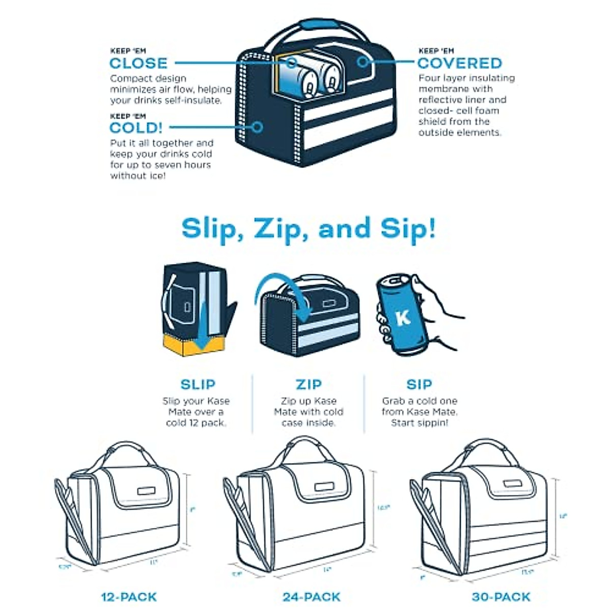 Kanga Insulated Cooler Bag - Soft Cooler Bag - 12 Pack Beer and Seltzer Drink Cooler - Insulated and Durability Tested - Kanga Kase Mate Cooler - Woody