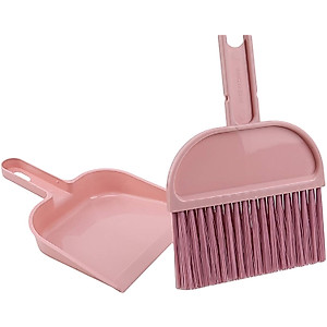 Plastic Mini Broom and Dustpan,Mini Cleaning Brush with Dustpan Set Desktop Cleaning Accessories,Pink with Dustpan Set,Plastic Mini Broom and Dustpan,Desktop Cleaning Set