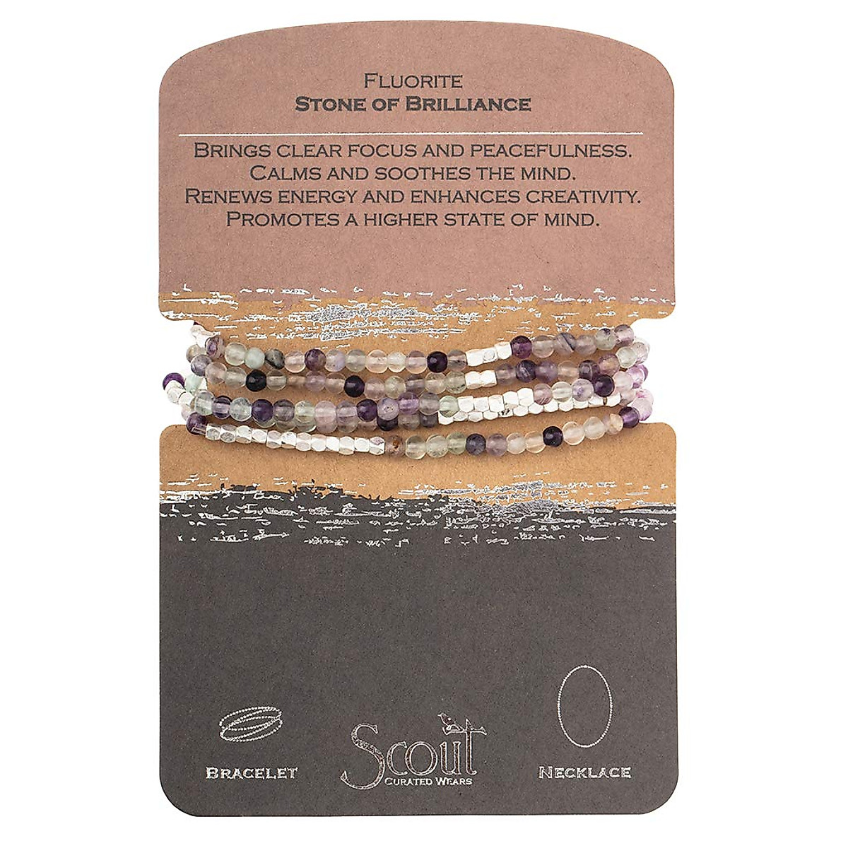 Scout Curated Wears - Women's Stone Wrap Bracelet & Necklace - Fluorite - Stone of Brilliance