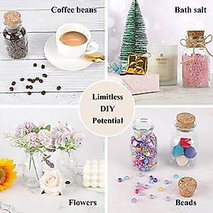 CUCUMI 12pcs 150ml Glass Spice Jars with Lids Reusable Glass Spice Bottles with Cork, 100pcs Blank Square Stickers 1pcs Test Tube Brush for Storing Tea Herbs and Spices