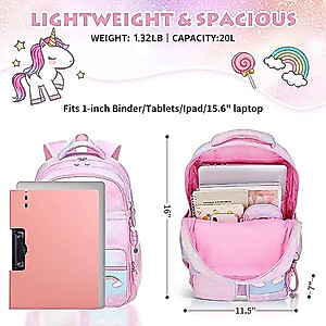BYXEPA Girls Backpack, School Backpacks 16 * 11.5 * 7.5in for Girls, Cute Book Bag with Compartments for Girl Kid Students Elementary School, Pink