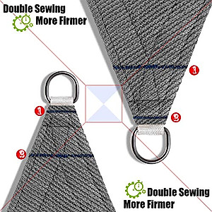 Patio Sun Shade Sail Canopy, 12' x 20' Rectangle Shade Cloth Block Sunshade Fabric - Outdoor Cover Awning Shelter for Pergola Backyard Garden Yard (Grey Color)