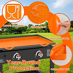 28” Blackstone Griddle Cover Silicone Griddle Mat for 28 Inch Blackstone Griddle, Heavy-Duty Food Grade Silicone Mat to Protect from Pollen, Debris and Rust, All-Season Protective Griddle Cover