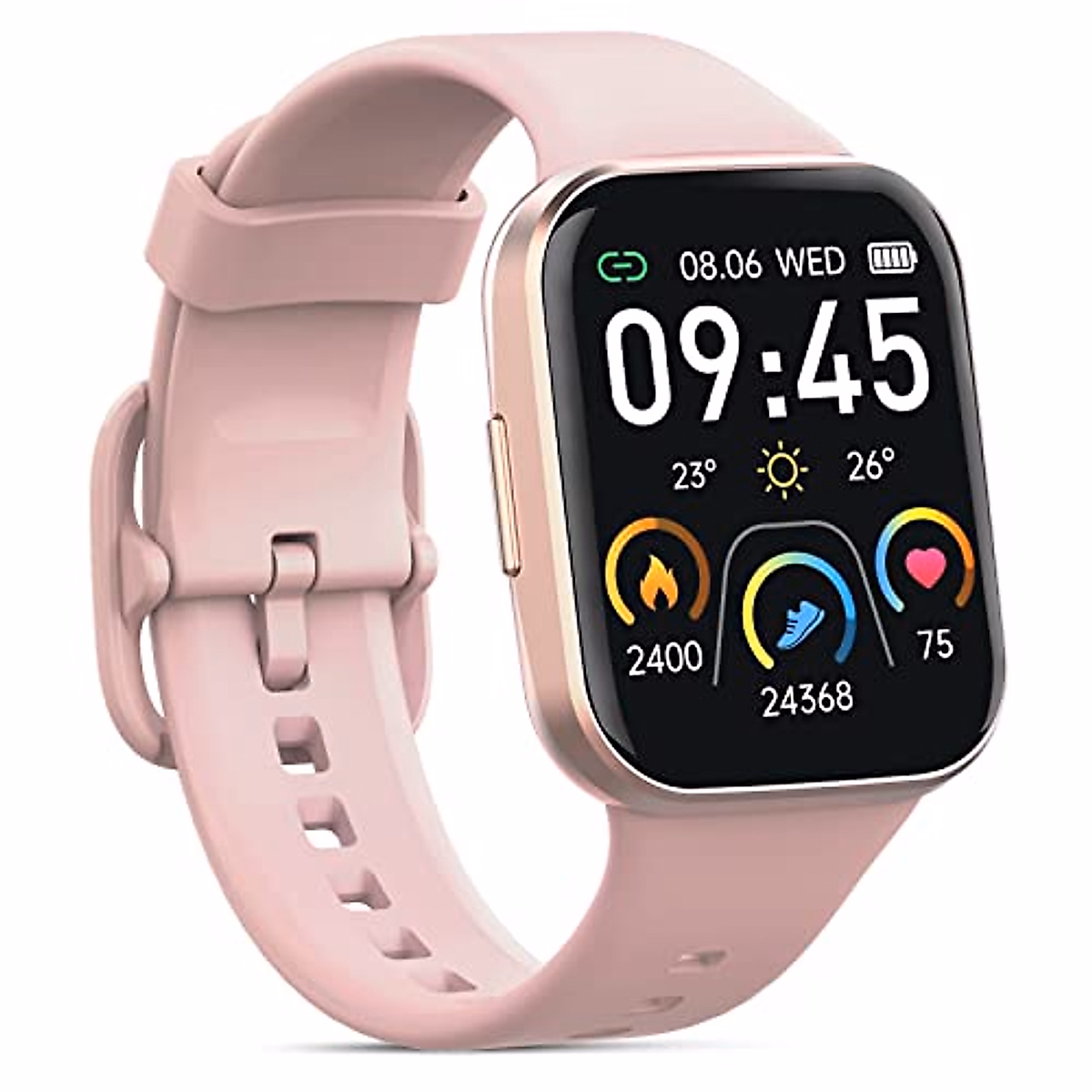 Smart Watch for Women, 1.69" HD Screen Activity Tracker Smartwatch, Fitness Tracker with Heart Rate/Sleep Monitor, 25 Sport Modes IP68 Waterproof, Pedometer, Fitness Watch for Android iOS Phones(Pink)