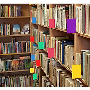 12 Packs Library Book Dividers for Shelves with Stickers, 6"x 12" Assorted Colored Bookshelf Markers to Organize School Library OR Home Library, Classroom and Teacher Supplies