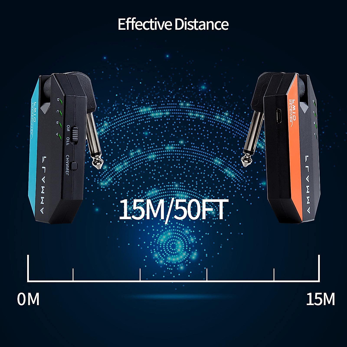 FLAMMA FW10 Digital Wireless Guitar System 2.4GHZ Rechargeable Transmitter Receiver Support 4 Channel For Electric Guitar Bass Violin Keyboard