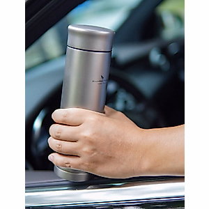 Boundless Voyage 450ml(15.84fl.oz) Titanium Vacuum with Filter Double Layer Lightweight Portable Tea Coffee Wine Whisky for Hiking Camping Picnic Gift A-Ti3010D