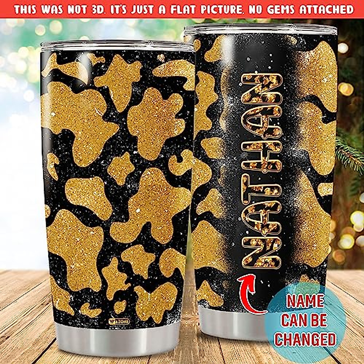 WAZONE Personalized Cow Coffee Tumbler with Lid Cowhide Pink 20oz 30oz Tumblers Vacuum Insulated Cup Travel Mug Stainless Steel Christmas Birthday Gift for Women Daughter Sister Animal Lover Farm Girl