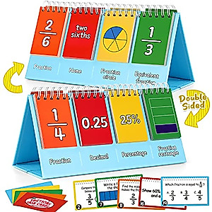 Torlam Fraction Manipulatives for Elementary School, Fraction Circles & Percentage & Decimal Flip Chart, Kids Math Games Math Manipulatives for 1st, 2nd, 3rd, 4th, 5th, 6th Grade Homeschool Supplies