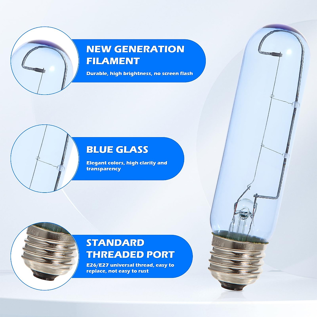 GGTE Blue Refrigerator Light Bulbs E26 Compatible With Sub Zero,7006999 Refrigerator Glass Lamp Replacement 40W 120V (1)