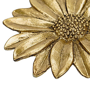 SOFFEE DESIGN 2pcs Golden Single Hooks 3D Flower Retro Style for Room Wall Mounted Decoration, Coat Hat Scarf Hanging Entry Heavy Duty Hooks, Home Decor