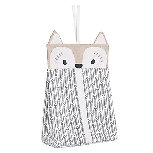 Levtex Baby - Bailey Crib Bed Set - Baby Nursery Set - Charcoal, Taupe, White - Neutral Forest Theme - 5 Piece Set Includes Quilt, Fitted Sheet, Diaper Stacker, Wall Decal & Skirt/Dust Ruffle