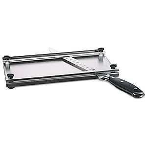 Ultimate Stainless Steel Beef Jerky Maker Slicer Cutting Board With Beginners Guide on How To Dry Cure Preserve Beef, Venison, and Other Meat - Book included - With 10-In Professional Slicing Knife