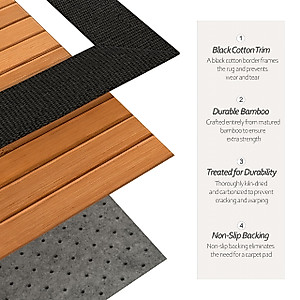 Oriental Furniture Bamboo Rug - Burnt Bamboo - 4' x 6'