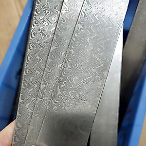 Aibote VG10 Custom Handmade Damascus Stainless Steel Bar Wave Pattern Blank Blade Billet for Knife Making|Jewelry Making|Cutlery Making and for Other Making Purpose (8.7"x1.18"x0.118")