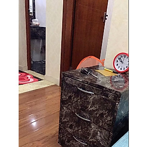 Self Adhesive Faux Brown Marble Grain Contact Paper for Kitchen Countertop Cabinets Backsplash Table Drawer Shelf Wall Crafts Projects (24 by 117 Inches)