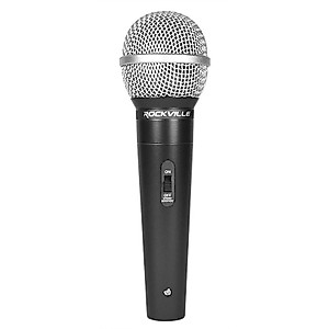 Rockville RMC-3PK 3 Pack Metal Wired Vocal/Instrument/DJ Microphones+Metal Case, Black