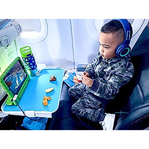 Go Happy Kids Travel Tray - Easily Attaches to Airplane & Train Tray Tables! Lightweight, Sturdy, Easy to Clean & Stow Travel Tray