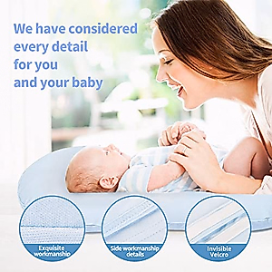 Pucmaoci Organic Waterproof Baby Lounger Covers 2 Pack| GOTS Certified 100% Cotton| Removable Cover with Waterproof Liner | Machine Washable and Dry (Cover only)（Blue & Green)