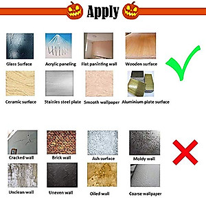 Happy Halloween Stickers Kids Bedroom Decor Indoor Outdoor Removable Wall Decals Window Art Decoration Vinyl Witch Bat Spider Vampire for Boys Girls Room