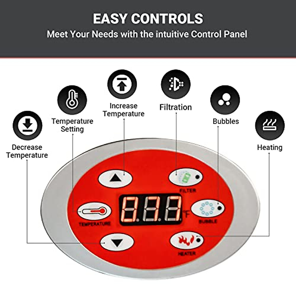 #WEJOY AquaSpa Portable Hot Tub 61X61X26 Inch Air Jet Spa 2-3 Person Inflatable Square Outdoor Heated Hot Tub Spa with 120 Bubble Jets,Grey