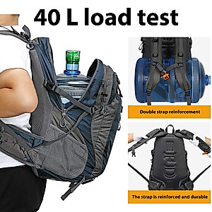 FENGDONG 40L Waterproof Lightweight Outdoor Daypack Hiking,Camping,Travel Backpack for Men Women Blue