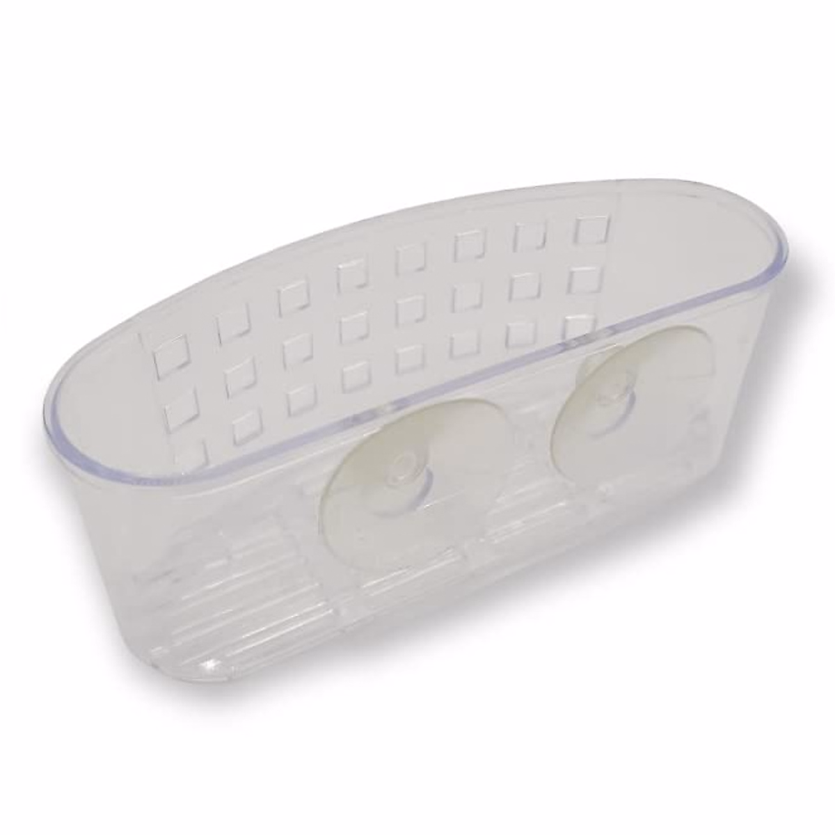 Handy Housewares Kitchen Sink Caddy Dish Soap Scrubber Sponge Holder Basket with Suction Cups - Clear (1 Pack)