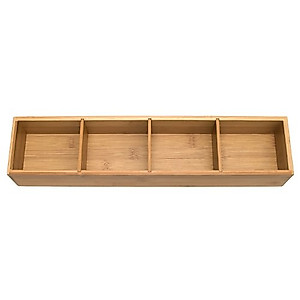 Lipper International 8884 Bamboo Wood 4-Part Drawer Organizer with Removable Dividers, 17-1/2" x 4" x 2-1/2"