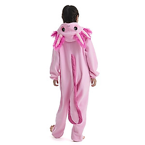 OGU' DEAL Kid's Pink Animal Onesie Costume Halloween Party Cosplay One Piece Jumpsuits Fleece Sleepwear for Girls