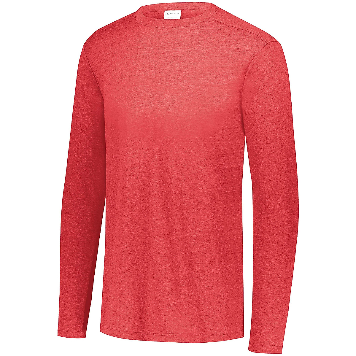 Augusta Sportswear Boys Tri-Blend Long Sleeve Crew, Red Heather, M
