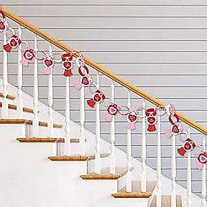 Big Dot of Happiness Conversation Hearts - 90 Chain Links and 30 Paper Tassels Decoration Kit - Valentine’s Day Party Paper Chains Garland - 21 feet