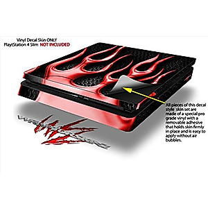 Vinyl Decal Skin Wrap compatible with Sony PlayStation 4 Slim Console Metal Flames Red (PS4 NOT INCLUDED)