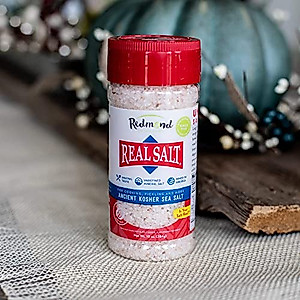 Redmond Real Salt - Natural Unrefined Sea Salt, 10oz Fine Salt shaker with 10oz Kosher Salt Shaker