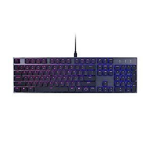 Cooler Master USB Type-C (Keyboard Side), USB 2.0 Type A (Computer Side) Sk-650-Gklr1-US SK650 Mechanical Keyboard with Cherry MX Low Profile Switches In Brushed Aluminum Design,BlacK Layout,Full