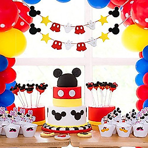 Mickey Mouse Themed Felt Garland Birthday Party Banner Decoration Supplies