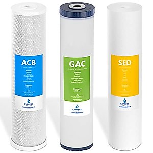 Express Water – Whole House Water Filter Set – 3 Stage Water Filtration Replacement Kit – Sediment, Charcoal, Carbon High Capacity Cartridge Filters – 5 Micron Water Filter – 4.5” x 20” inch
