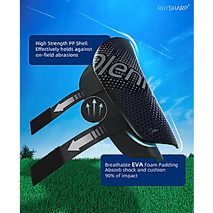 RAYSHARP Shin Guards Soccer Youth - Comfortable and Durable Toddler Kids Soccer Shin Guards with Adjustable Straps for Boys Girls Teenagers Adults Black S