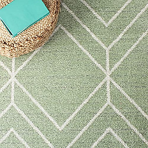 SAFAVIEH Adirondack Collection 6' Square Sage/Ivory ADR241Y Modern Geometric Non-Shedding Living Room Dining Bedroom Area Rug