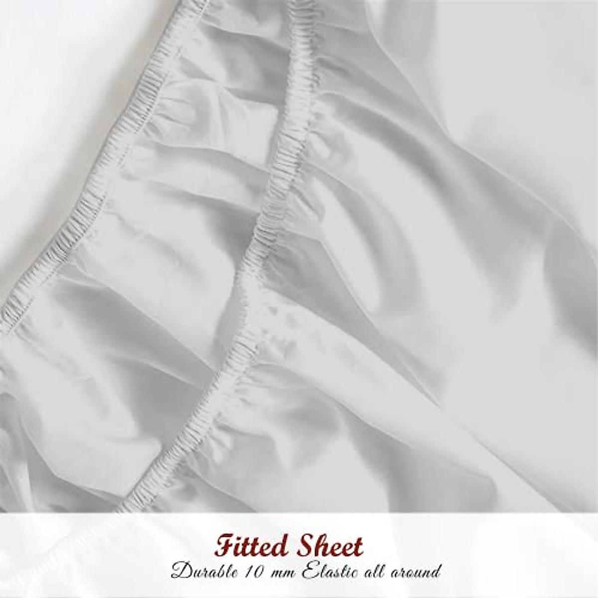 Sheet Set Cal-King Size 100 % Cotton Sheets 4 Piece Sheet Set 500 Thread Count Cotton Sheets BedSheet and Pillowcase Long Staple Cotton Sheet Breathable Cotton Sheets Light Grey Solid Sheet Set