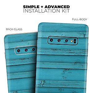 DesignSkinz Signature Blue Wood Planks Protective Vinyl Decal Wrap Skin Cover Compatible with The Samsung Galaxy S20 (Screen Trim & Back Glass Skin)