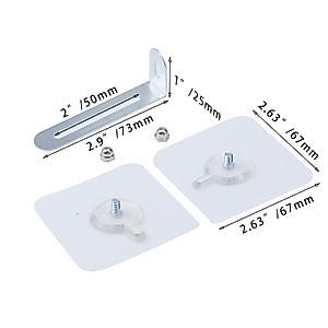 Tighall 6PCS Strong Adhesive Adjustable Furniture Wall Anchors No Drill, Cabinet Anti Tip Kit for Baby Proofing, 0~2inch Adjustable Distance